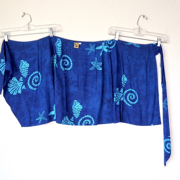 Bali Batiks | Skirts | Vintage Rayon Wrap Skirt In Tropical Seashell ...